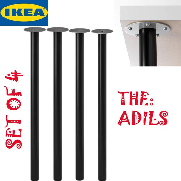 IKEA | Other | 4 Legs Adils Leg Ikea 927972 Black New Fits Any Table ...